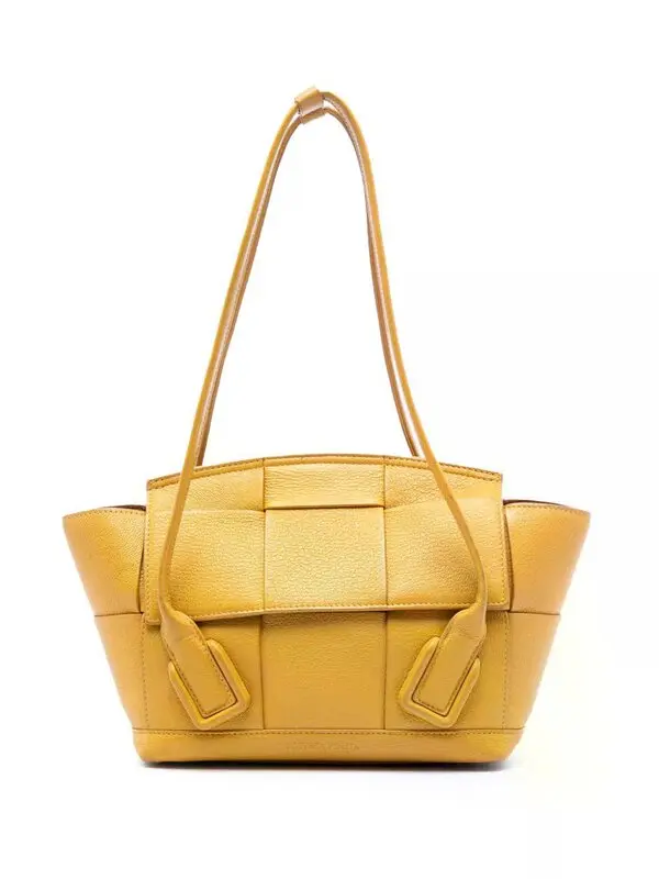 Bottega Veneta Small Goatskin Maxi Intrecciato Arco Satchel - Yellow