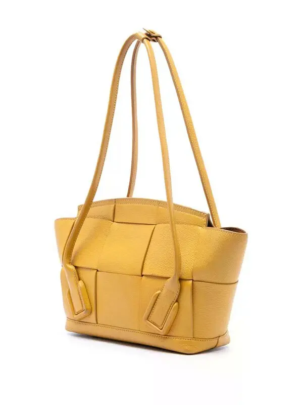 Bottega Veneta Small Goatskin Maxi Intrecciato Arco Satchel - Yellow