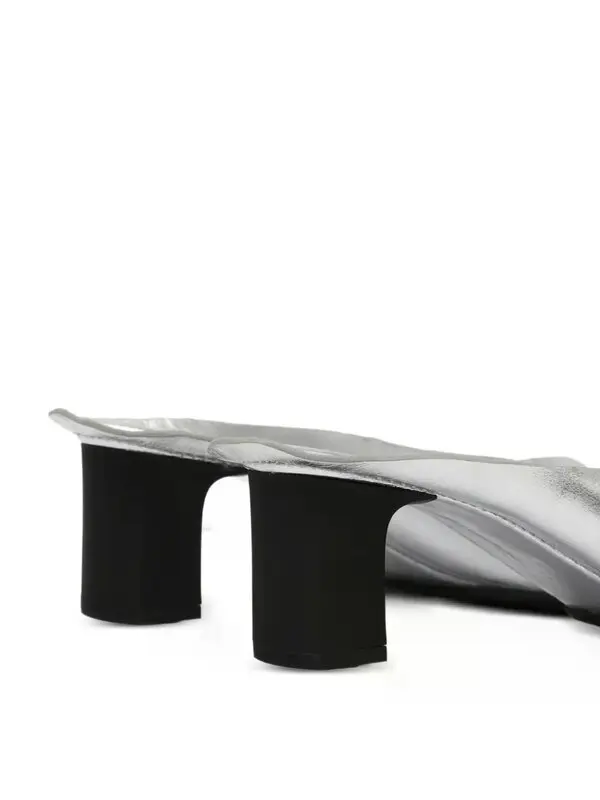 MAISON MARGIELA Anatomic Leather Flip Flop Mules - Silver