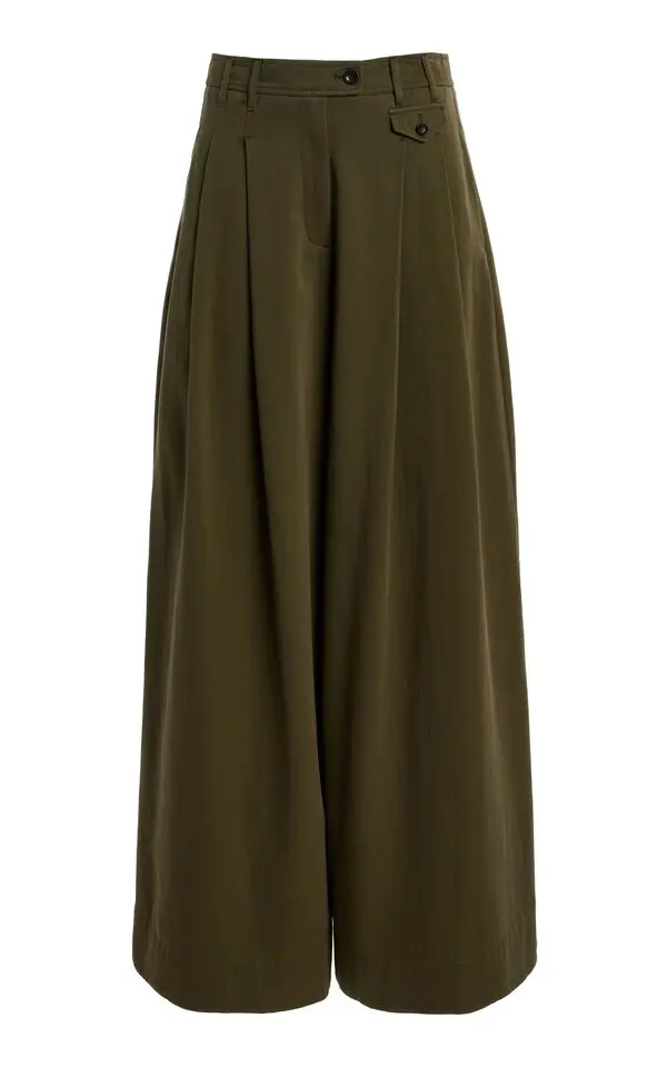 Ulla Johnson Motherwell Mid-rise Wide-leg Pants - Green