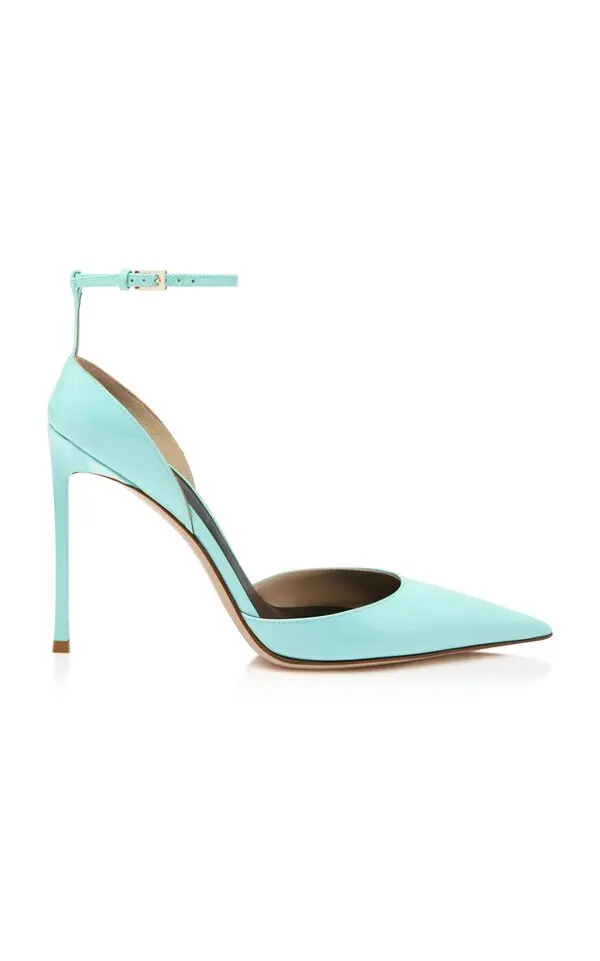TOM FORD Pointy Toe Pump With Ankle Strap - Blue