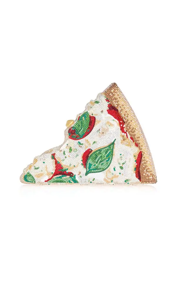 Judith Leiber Margherita Pizza Clutch - White