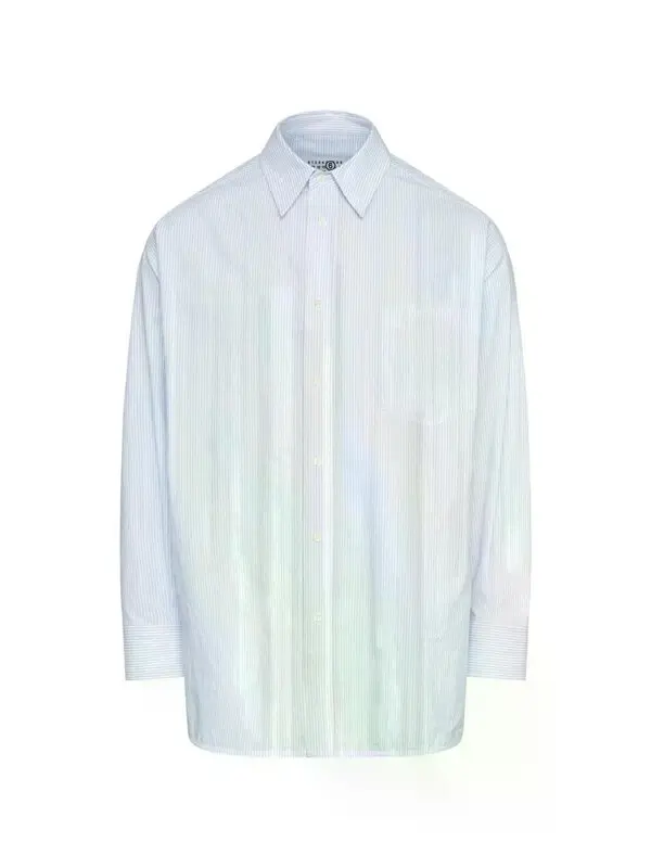 MAISON MARGIELA Striped Button-down Cotton Shirt - Blue