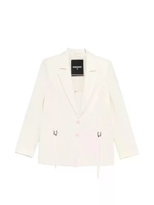 Patrizia Pepe Tie-embellished Single-breasted Blazer - Neutrals