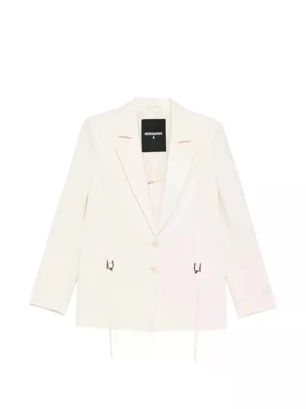 Patrizia Pepe Tie-embellished Single-breasted Blazer - Neutrals