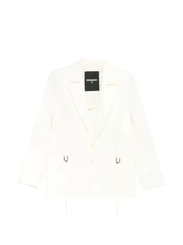 Patrizia Pepe Tie-embellished Single-breasted Blazer - Neutrals