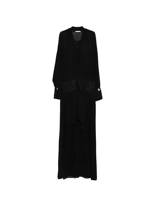 Patrizia Pepe Lace-detail Asymmetric Dress - Black