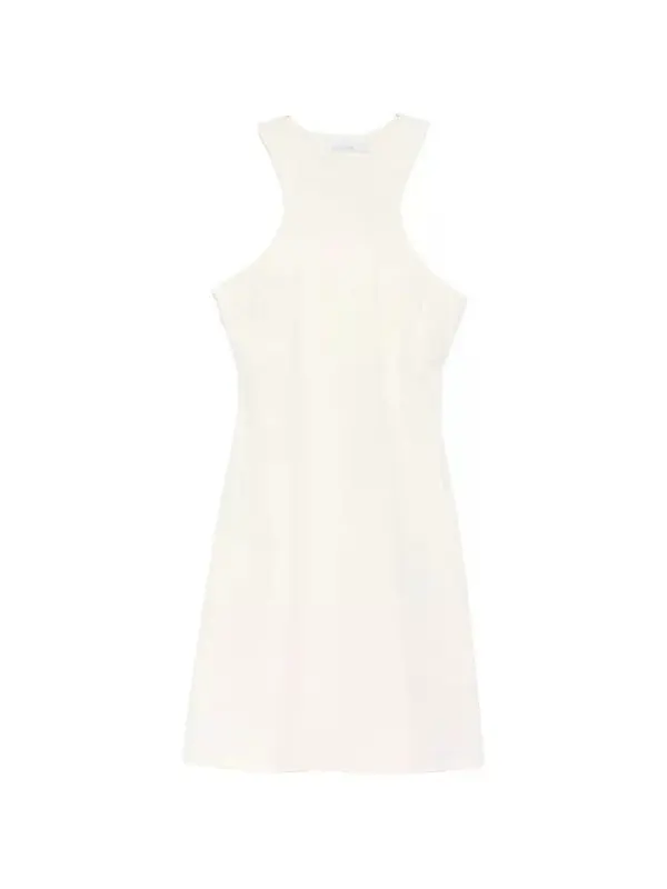 Patrizia Pepe Crew Neck Sleeveless Mini Dress - Neutrals