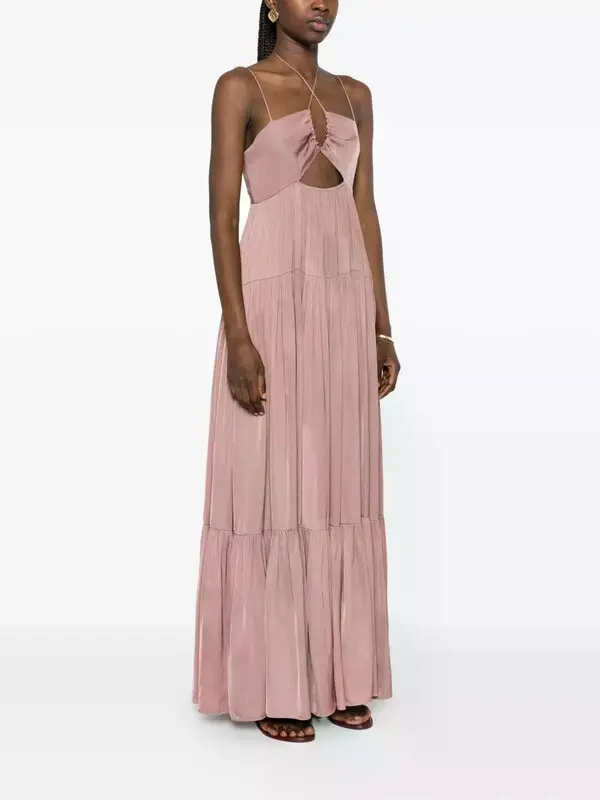 Patrizia Pepe Cut-out Detail Maxi Dress - Pink