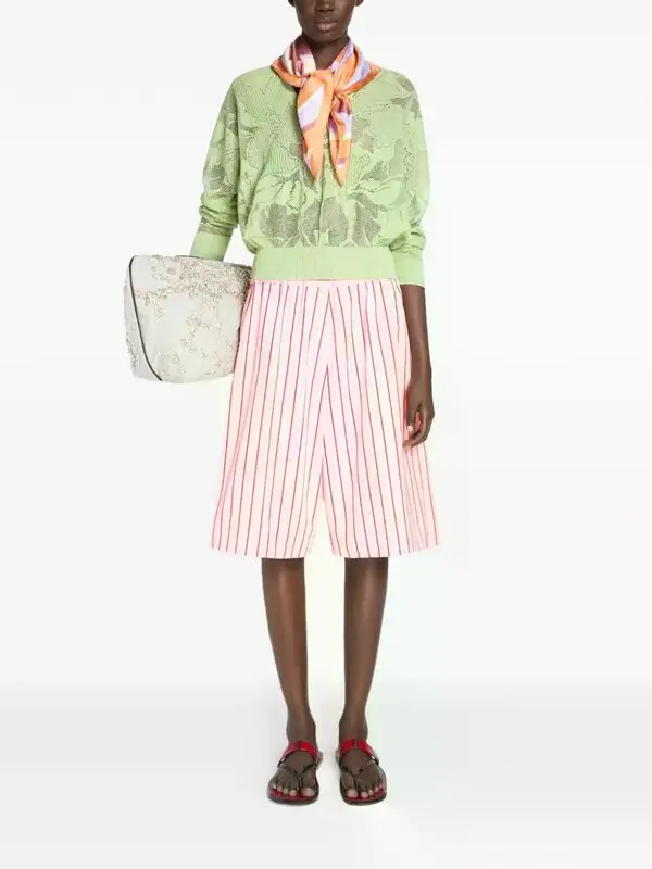 Dries Van Noten Lace V-neck Sweater - Green
