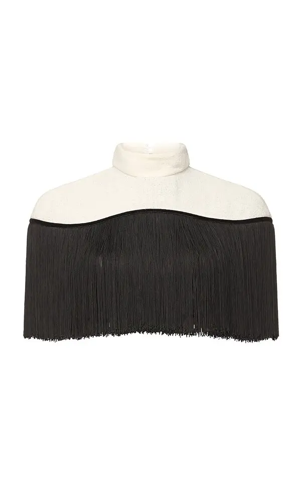 LUDOVIC DE SAINT SERNIN Domitille Fringed Cape - White