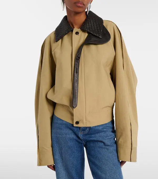 Bottega Veneta Intrecciato Leather-trimmed Blouson
