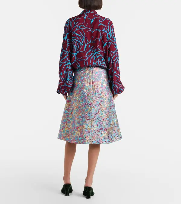 Dries Van Noten Brocade Midi Skirt