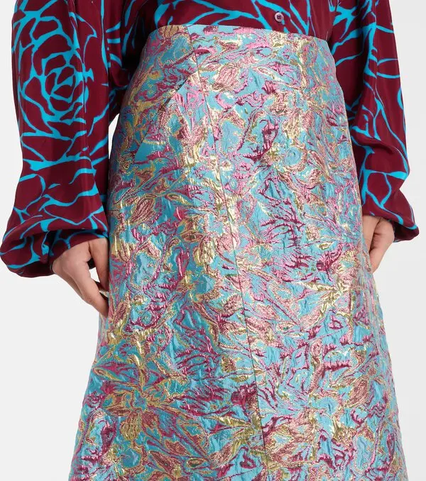 Dries Van Noten Brocade Midi Skirt