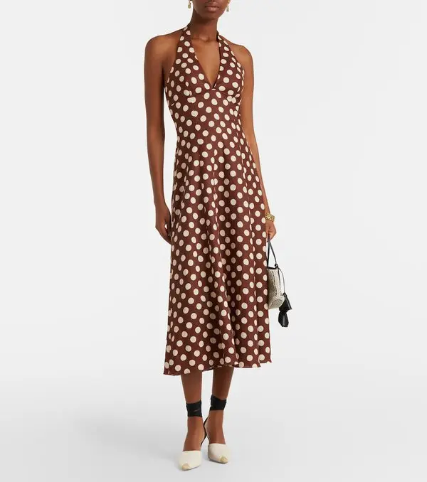 Faithfull The Brand Marais Polka-dot Linen Midi Dress