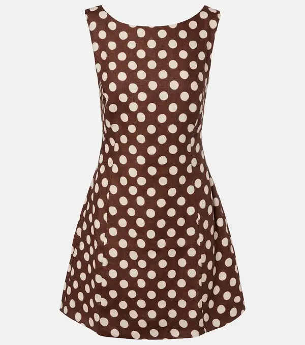 Faithfull The Brand Lydie Polka-dot Linen Minidress