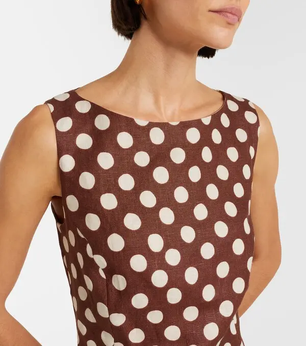 Faithfull The Brand Lydie Polka-dot Linen Minidress