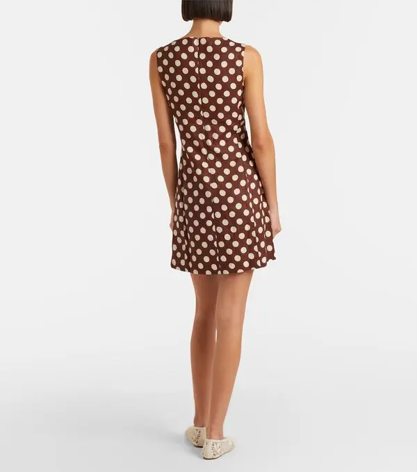 Faithfull The Brand Lydie Polka-dot Linen Minidress