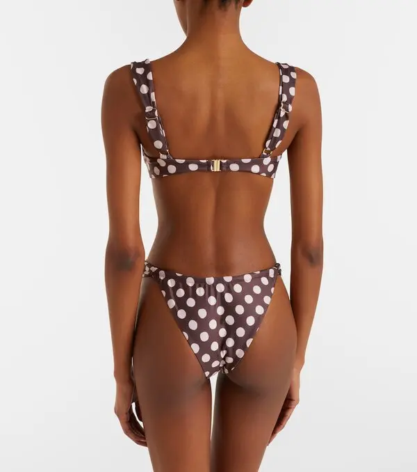 Faithfull The Brand Sol Polka-dot Bikini Top - Brown