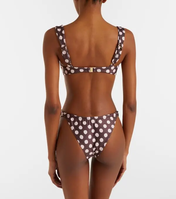 Faithfull The Brand Andez Gathered Polka-dot Bikini Bottom