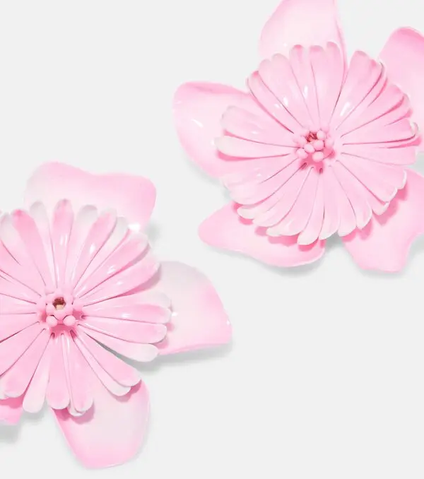 Chloé Floral Clip-on Earrings - Pink
