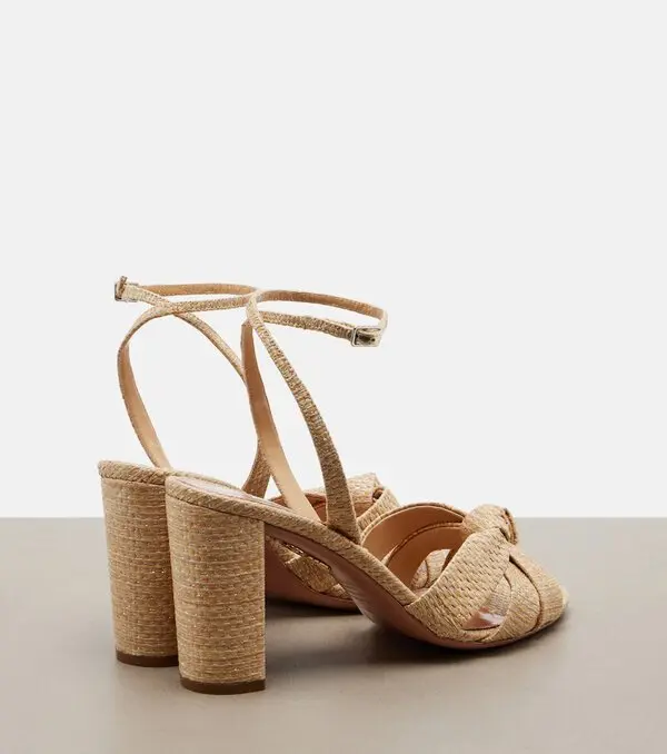 AQUAZZURA Nina Raffia Slingback Sandals