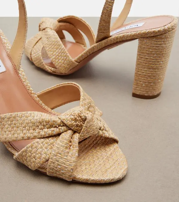 AQUAZZURA Nina Raffia Slingback Sandals