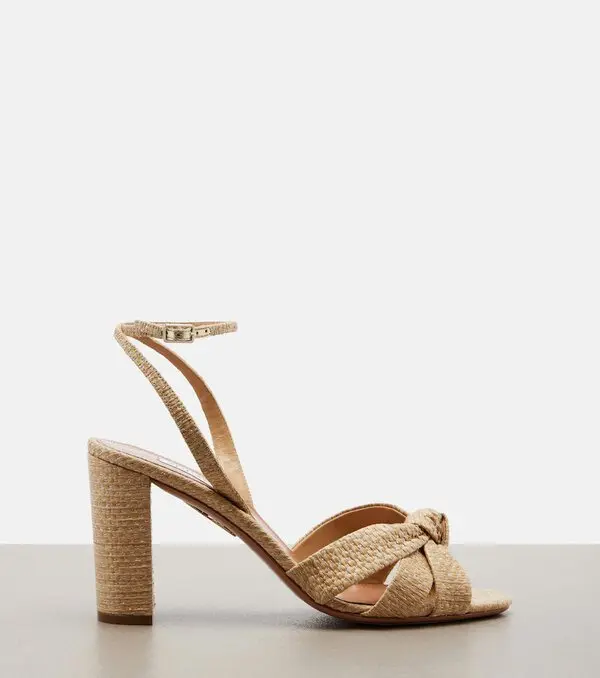 AQUAZZURA Nina Raffia Slingback Sandals