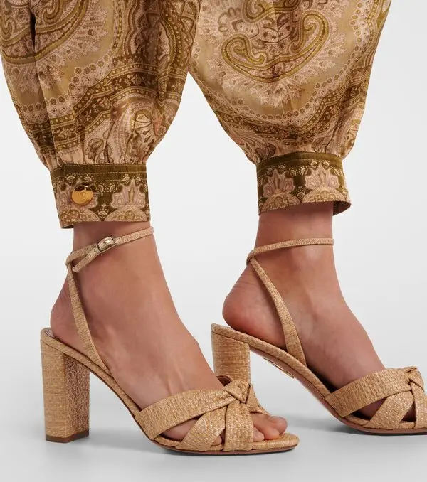 AQUAZZURA Nina Raffia Slingback Sandals