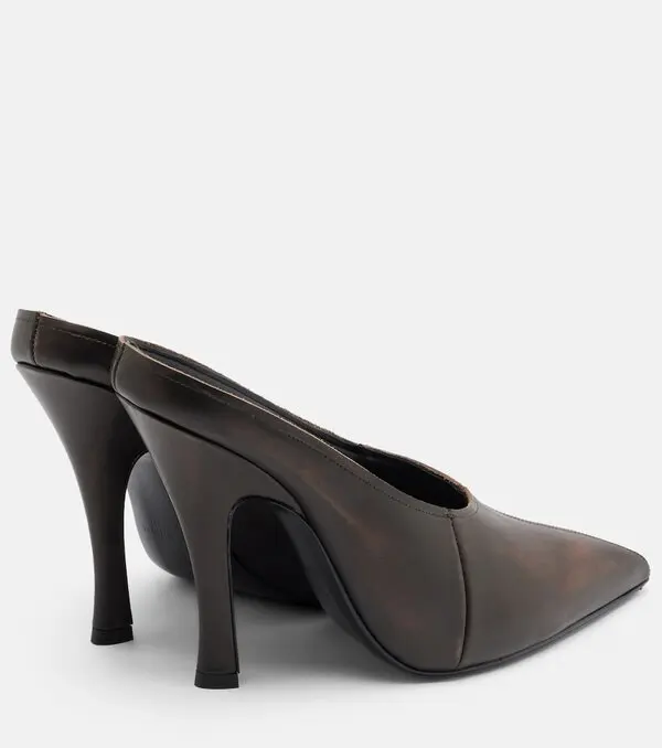 Magda Butrym Leather Pointed Toe High Heel Mules