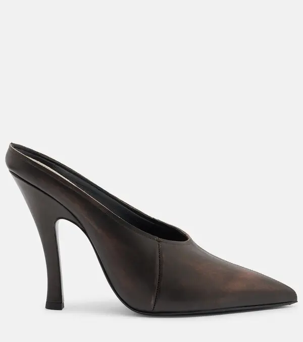 Magda Butrym Leather Pointed Toe High Heel Mules
