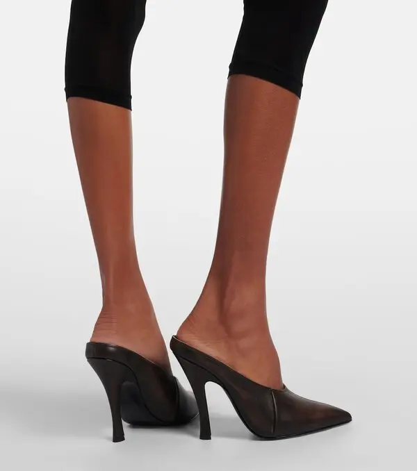 Magda Butrym Leather Pointed Toe High Heel Mules
