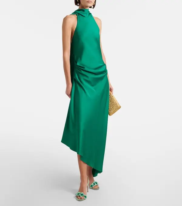 AQUAZZURA Passionflower Raffia Slingback Sandals - Green