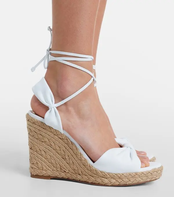 AQUAZZURA Carina Leather Espadrille Wedges - White