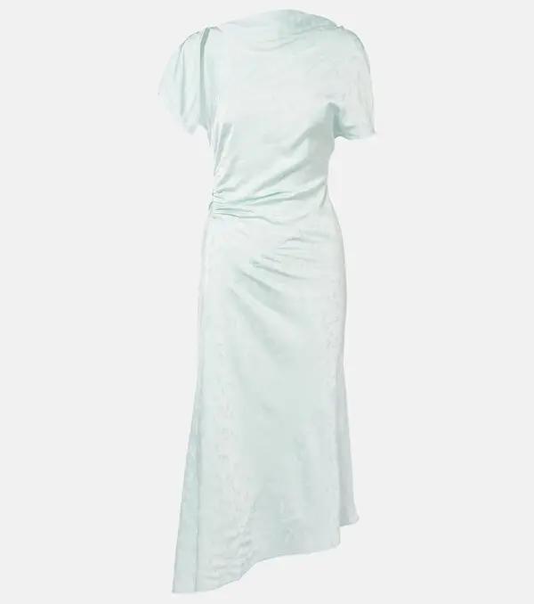 Victoria Beckham Asymmetric Floral Midi Dress