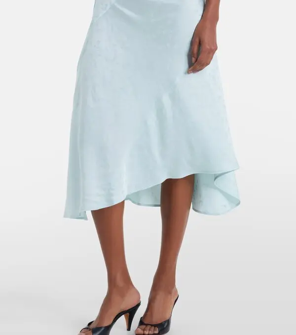 Victoria Beckham Asymmetric Floral Midi Dress