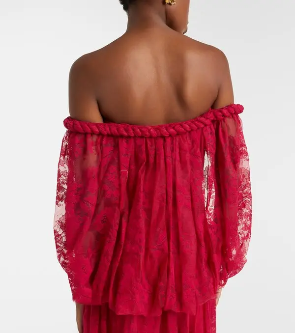 Zimmermann Luna Off-shoulder Lace Gown
