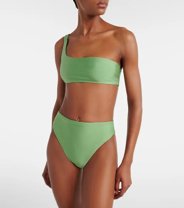 Jade Swim Eliza One-shoulder Bikini Top - Green