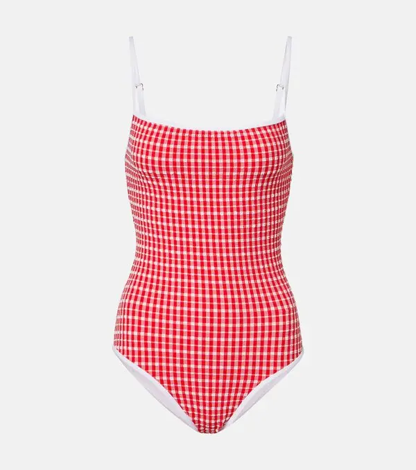 Jade Swim Layla Gingham One Piece Swimsuit - Red