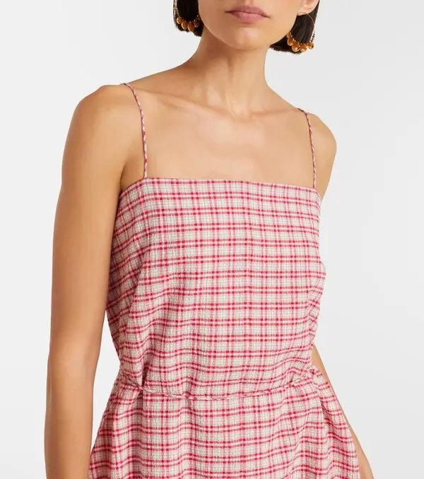 Faithfull The Brand Riatto Checked Cotton Romper