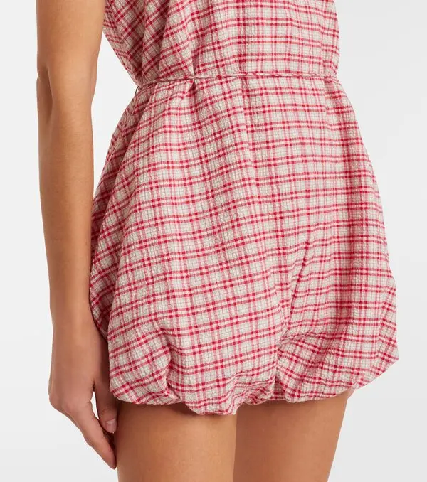 Faithfull The Brand Riatto Checked Cotton Romper