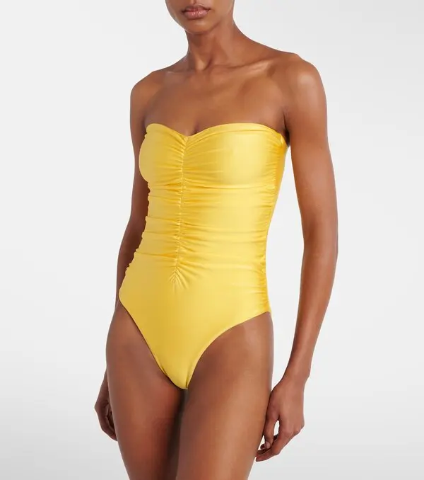 Jade Swim Yara Ruched Swimsuit - Yellow