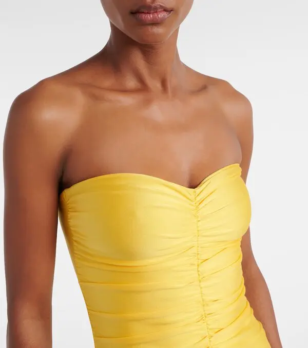 Jade Swim Yara Ruched Swimsuit - Yellow