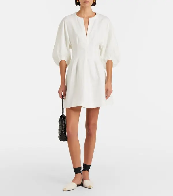 Faithfull The Brand Linen Mini Dress - White