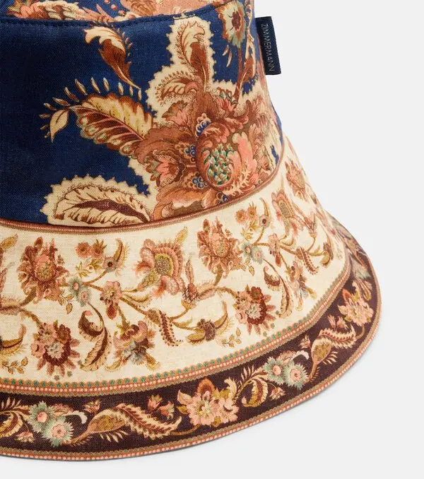 Zimmermann Reversible Printed Linen Bucket Hat