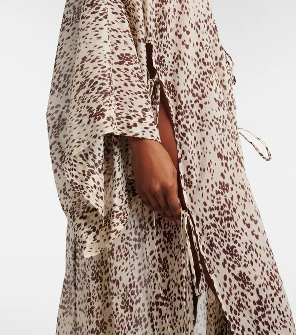 Attico Leopard-print Cotton Beach Cover-up