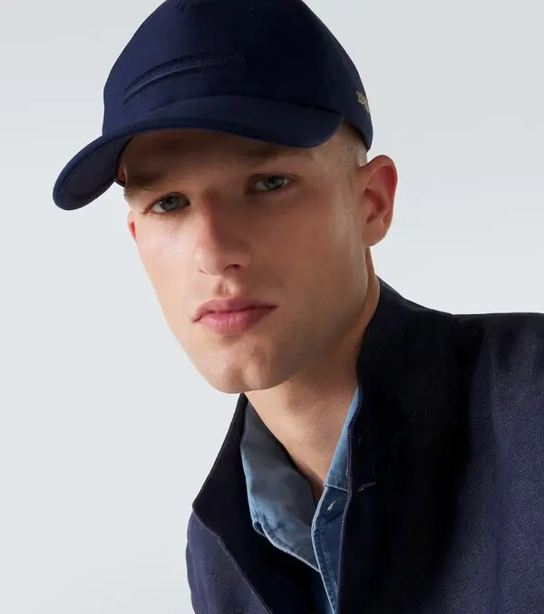 Zegna Embroidered Baseball Cap - Blue