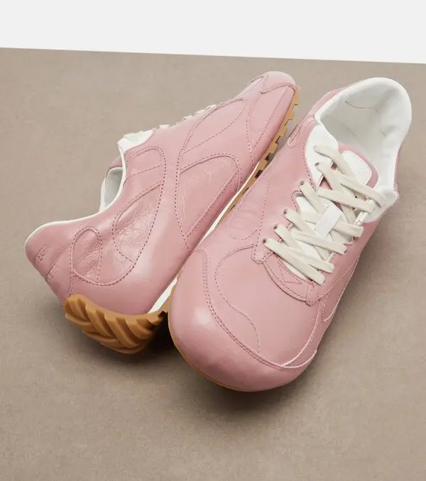 Bottega Veneta Orbit Flash Leather Sneakers - Pink