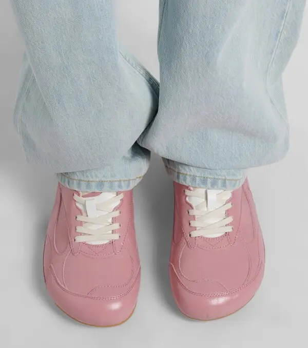 Bottega Veneta Orbit Flash Leather Sneakers - Pink