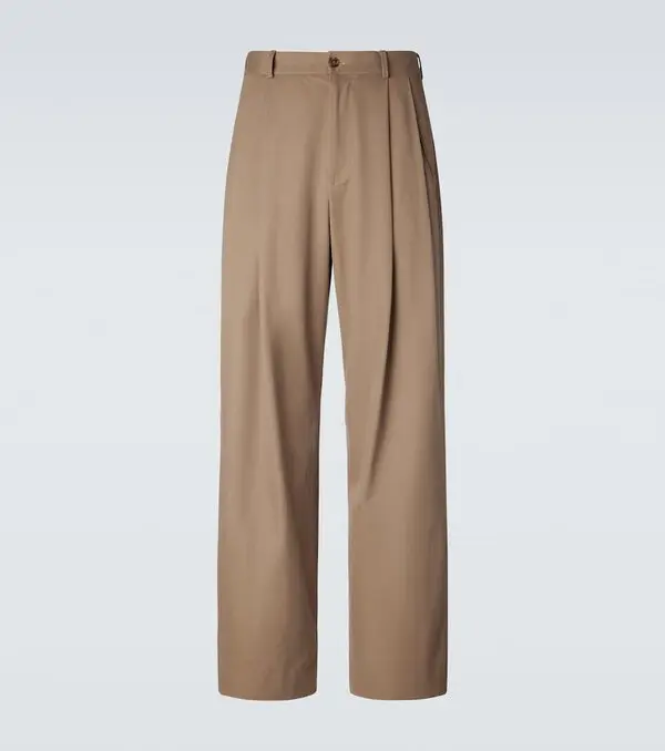 THE ROW Tibor Cotton And Cashmere Wide-leg Trousers - Brown